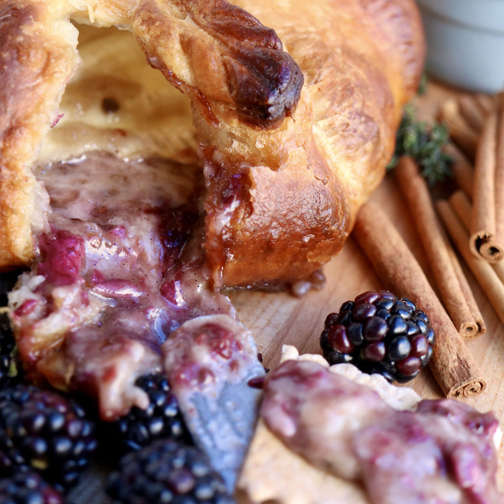 Puff Pastry Wrapped Brie with Berry Compote - Dough Wines